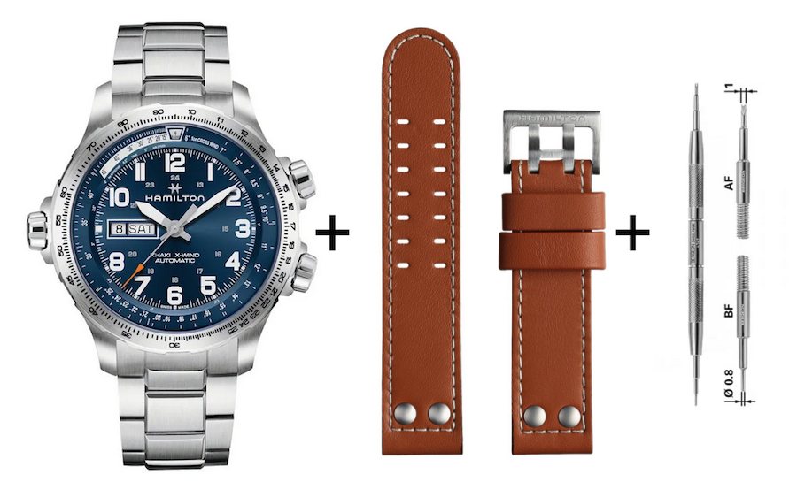 Hamilton X-Wind H77765141 inkl. Lederband + Besteck, 1.315,00